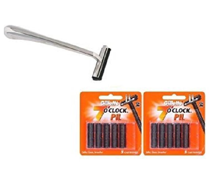 Trac II Chrome Handle + Gillette 7 O' Clock PII 5 ct. Refill Razor ...