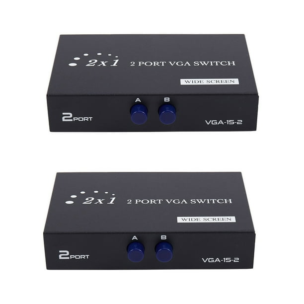 2X 1920X1440 VGA Switch 2-In-1-Out 2 Port Sharing Switch Switcher ...