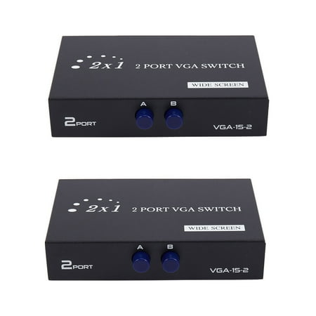 2X 1920X1440 VGA Switch 2-In-1-Out 2 Port Sharing Switch Switcher ...