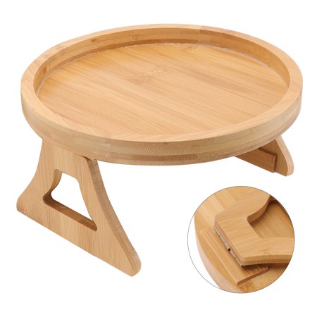 Sofa Tray Table Clip On Side Table For Wide Couches Arm Wood Texture ...