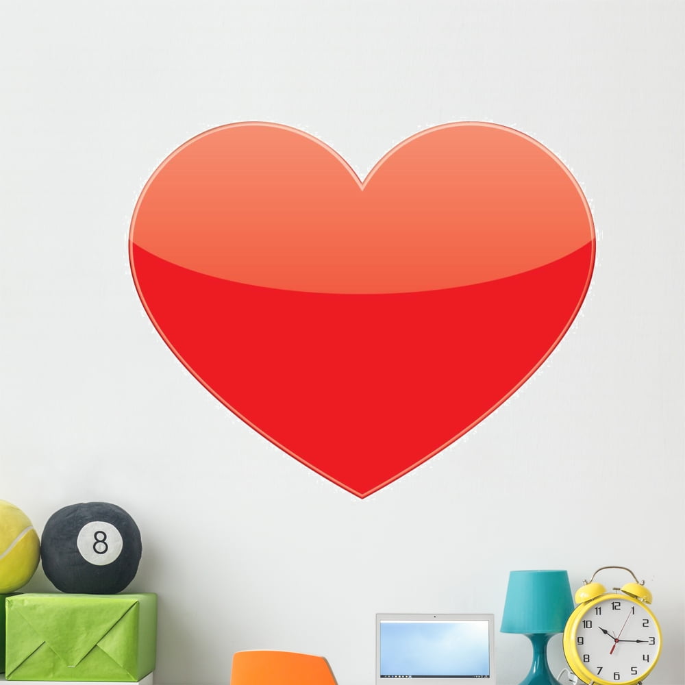 Vector Love Red Heart Wall Decal Mural by Wallmonkeys Vinyl Peel and ...
