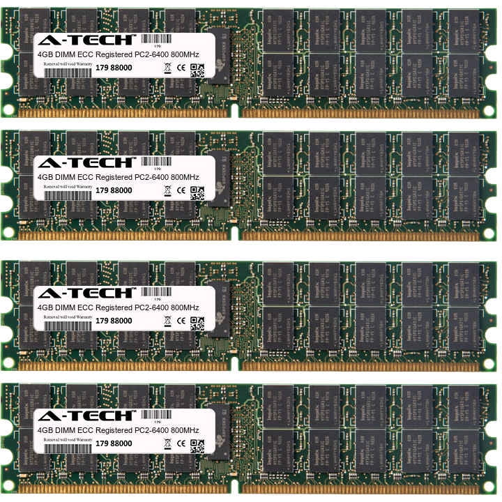 16GB Kit 4x 4GB Modules PC2-6400 800MHz ECC Registered DDR2 DIMM Server ...