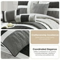 Nanshing Disan 7-Piece Grey/Black Modern Geometric Comforter Set, Queen ...