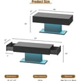 Black Led Coffee Table with 2 Storage Drawers for Living Room, Living ...