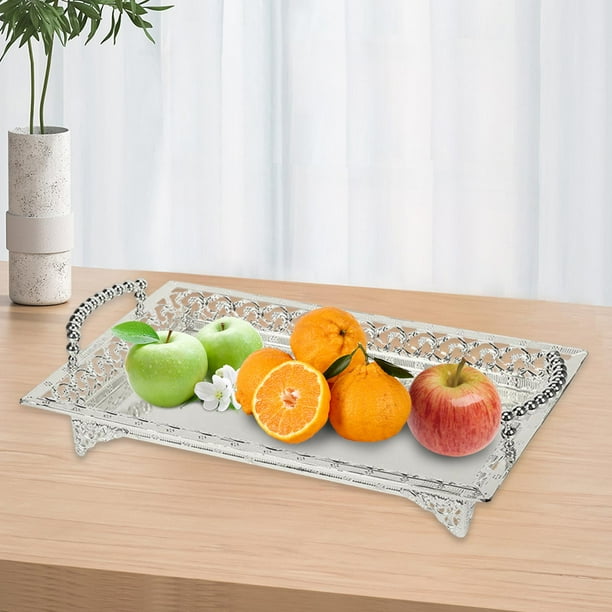 Decorative Food Tray Table Organizer Rectangle Fruit Storage Basket for ...