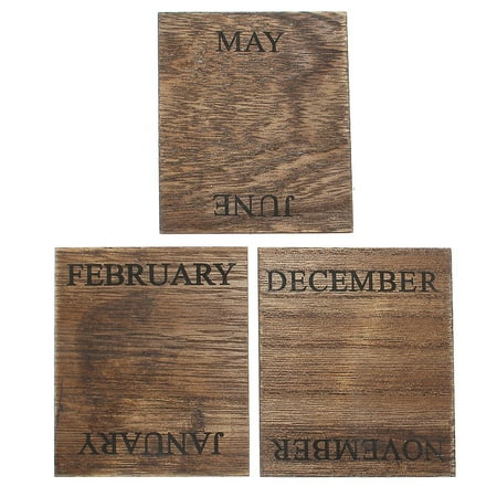 Wooden Shabby Perpetual Calendar Rotating Blocks Date Month Day Desk ...