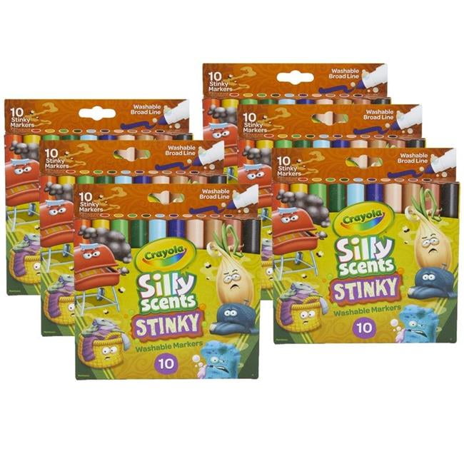 Crayola BIN588268-6 Silly Scents Stinky Markers Broad Line Washable ...