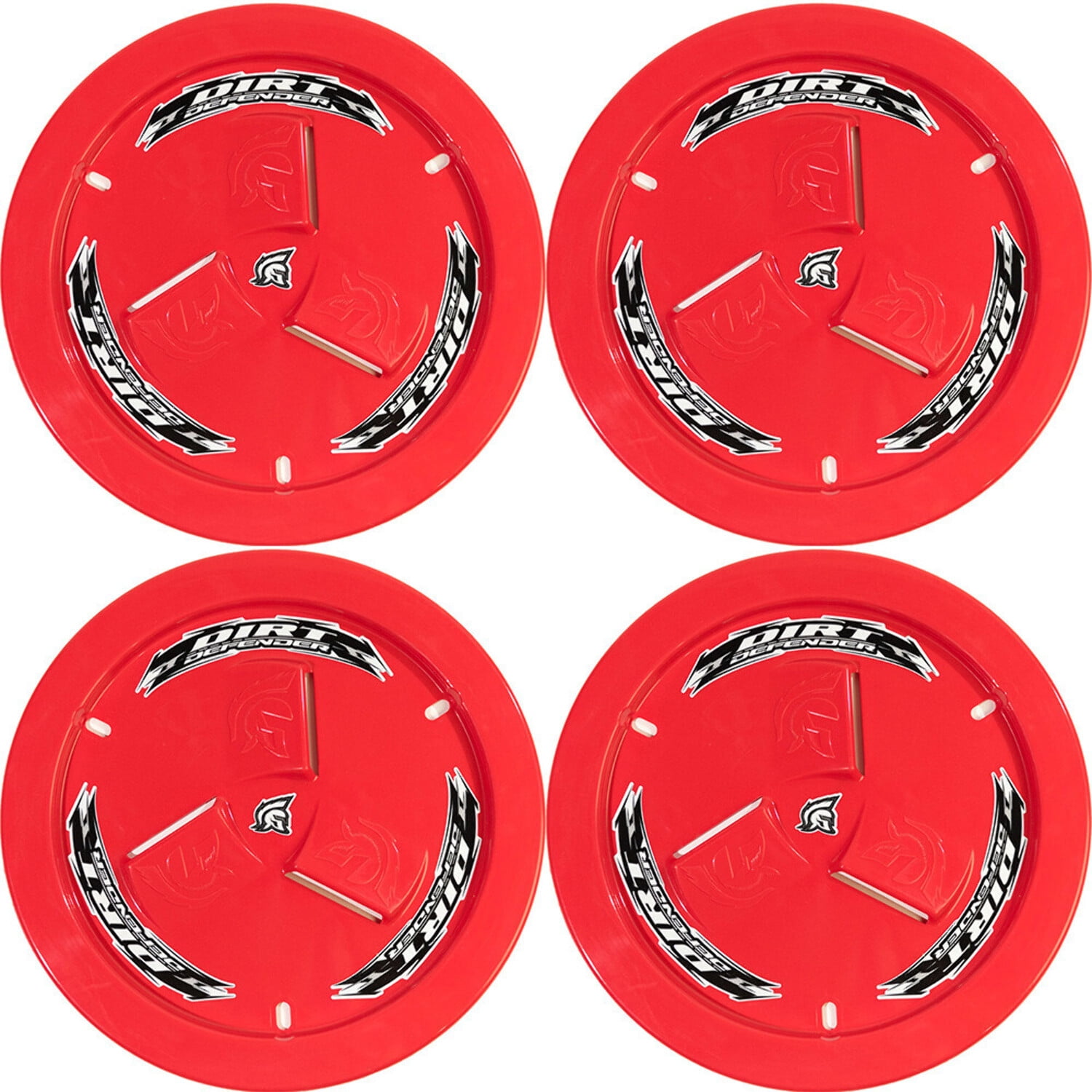 Dirt Defender 15 x 8 Vented Wheel Covers Mud Covers Red 4 Pack ...