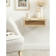 Kate and Laurel Ori Transitional Cane Floating Side Table, 18 x 13 x 6 ...