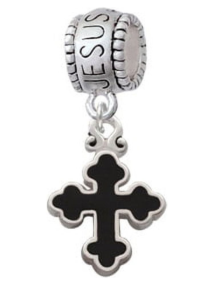 Small Black Enamel Botonee Cross - Jesus Loves Me Charm Bead - Walmart.com