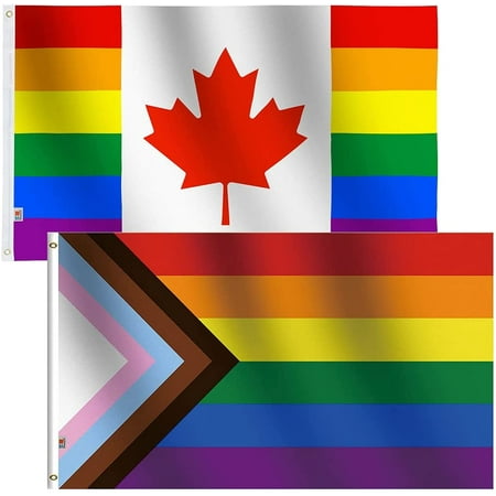 2Pack Set Canada Progress Pride Flag 3x5Ft- Support Gay Love LGBT ...
