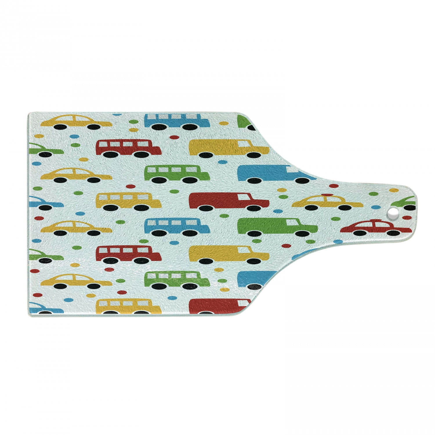 Cars Cutting Board, Vivid Colored Silhouettes of Transportation ...