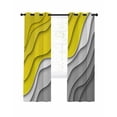 Abstract Beach Blackout Curtains 2 Panels, Aesthetic Grey to Yellow ...