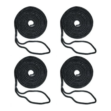 Sand Shark 15ft 1/2in Dock Lines, Marine Grade Double-Braided Nylon, 4 ...