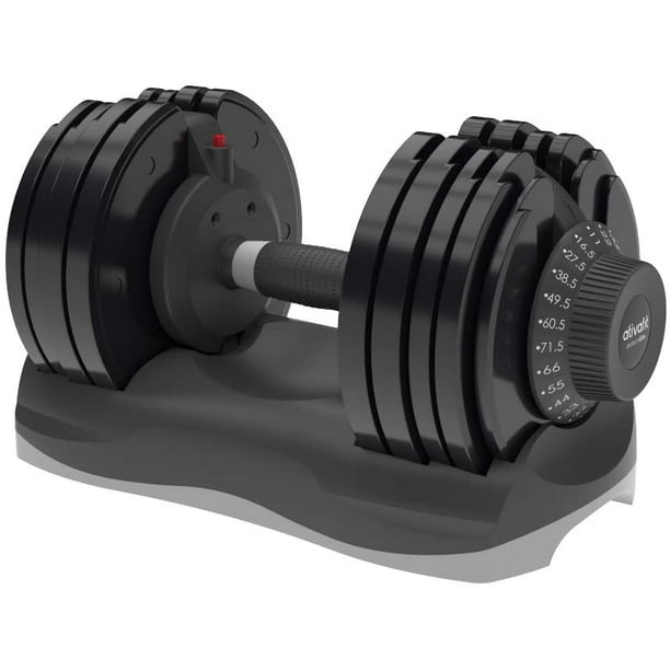 Ativafit Adjustable Dumbbell 71.5 Pound Fitness Dial Dumbbell with ...