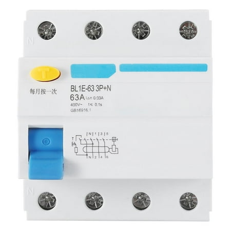 BL1E-63 3P+N 63A RCCB Residual Current Circuit 30mA RCCB Residual ...