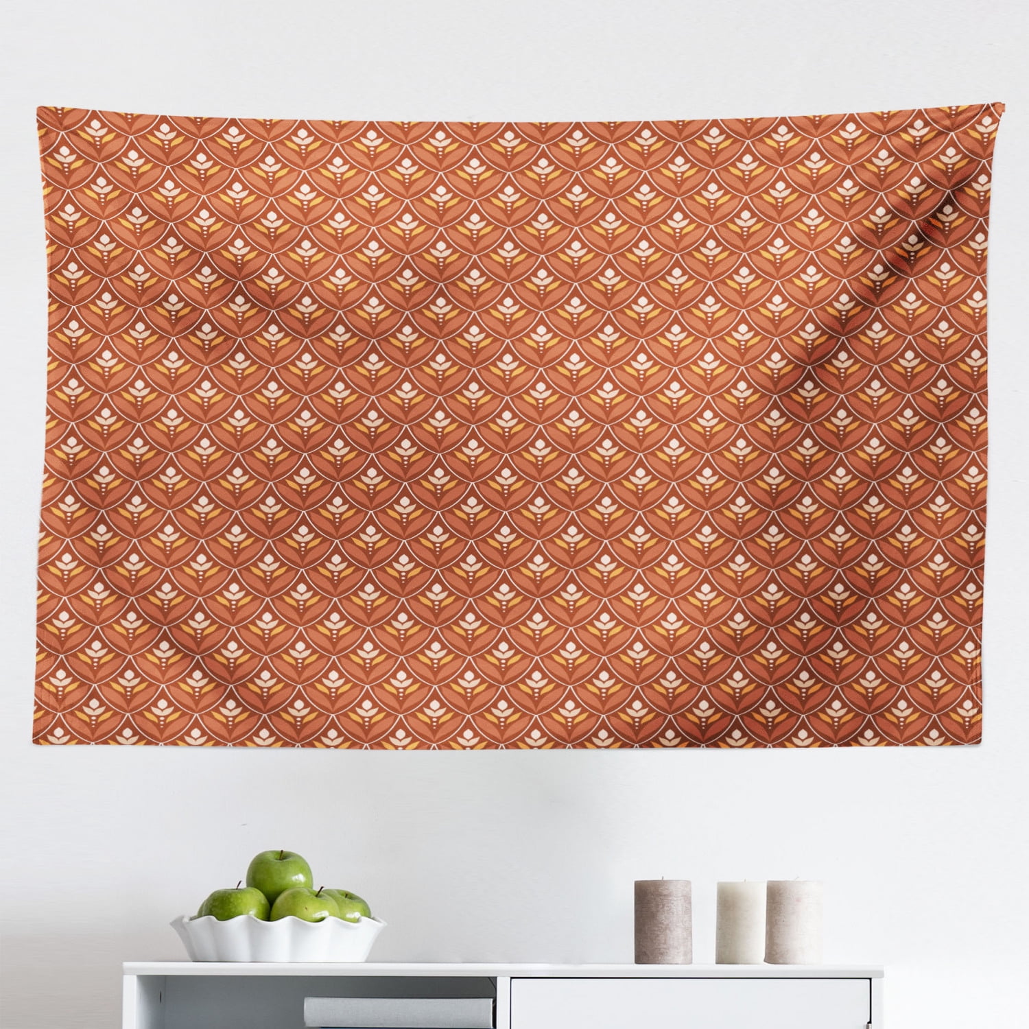 Shells Tapestry, Remembrance of Vintage Style Art Deco Pattern of ...