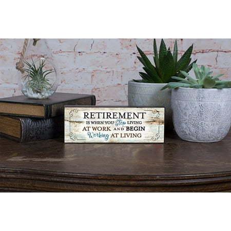 Retirement Congratulations 8 x 3 Wood Double Sided Table Top Sign ...