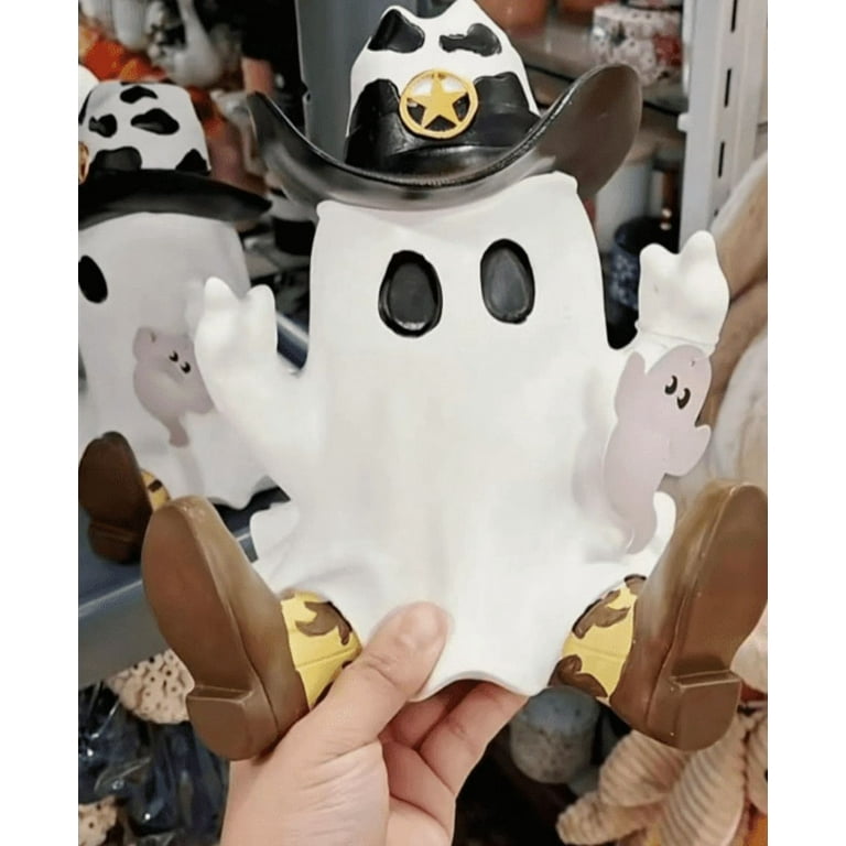 Ghost Cowboy Halloween Cowboy Ghost Hat Boots Figurine NEW Home Decor