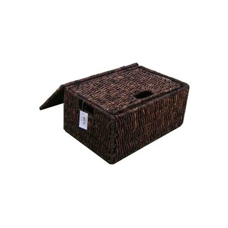 Rectangular Basket w Lid in Rich Walnut Finish - Set of 2 - Walmart.com