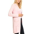 Women's Long Sleeves Relexed Fit Open Front Side Pockets Solid Cardigan ...