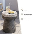 VENTOPYR Outdoor Round Side Table with Spotted Concrete Top ...
