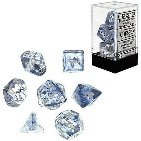 D7 Die Set Dice Nebula Polyhedral (7 Dice) (Black/White) | Walmart Canada
