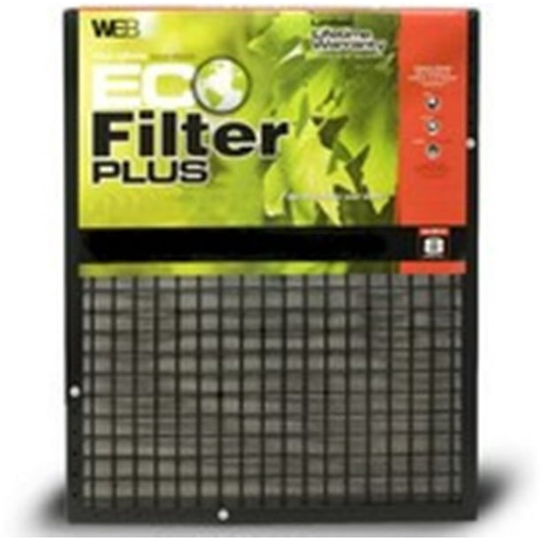 12x12x1 WEB Eco Plus Permanent Electrostatic 1" Thick Filter - Walmart ...