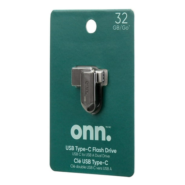 onn. 32 GB USB C to USB A Dual Type-C Flash Drive, 150 MB/s Read speed ...