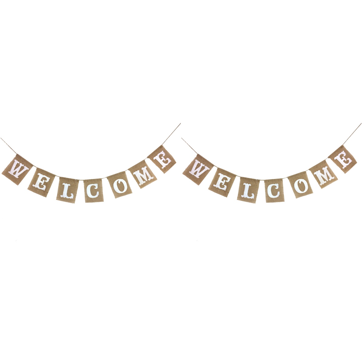 Frcolor Welcome Banner Burlap Rustic Banner Garland Props Booth Photo ...
