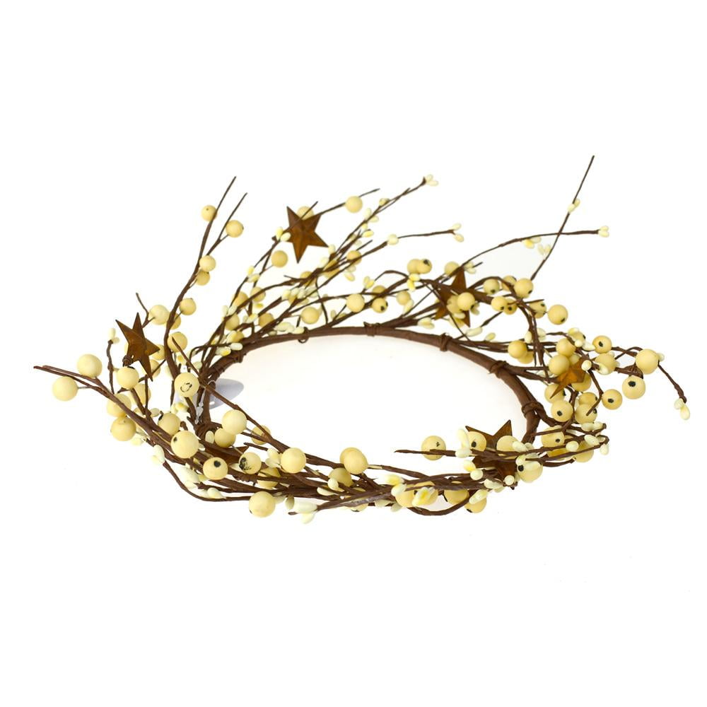 Berry and Star Candle Ring, Ivory, 6-Inch - Walmart.com
