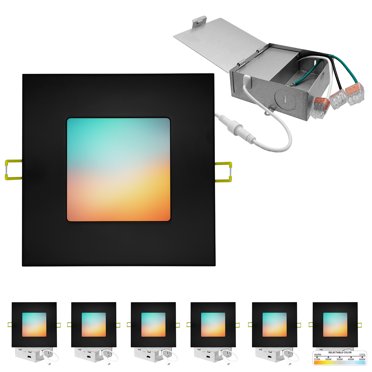 4 Inch Square LED Retrofit Recessed Light (4 Pack) 11W, 120V, 750 ...