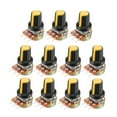 Uxcell 10K Variable Resistors Rotary Carbon Film Taper Potentiometer ...