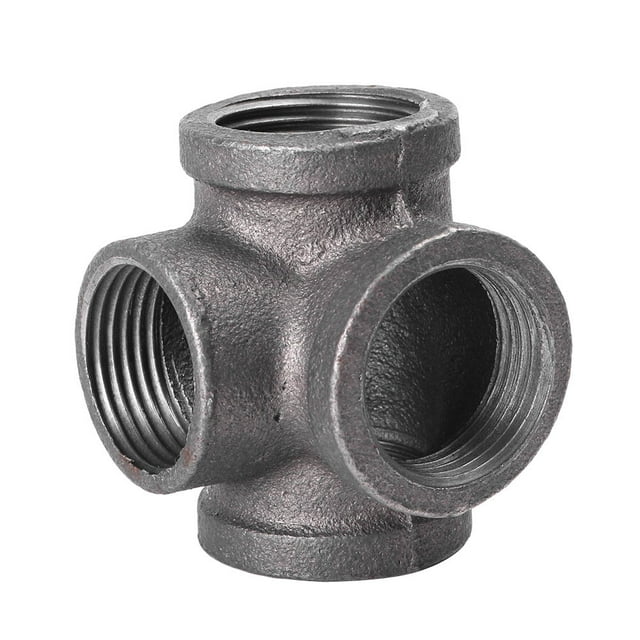 NS 3/4" 4-Way Side Outlet Tee, Industrial Cast Iron Pipe Fitting - Walmart.com