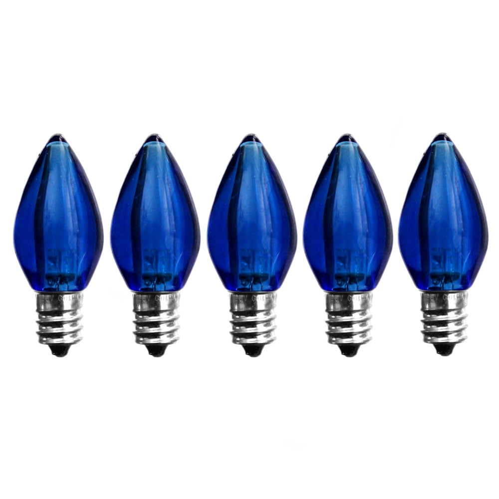 Pack of (5) C7 LED Blue Bulbs - C7 Smooth Lens - Walmart.com