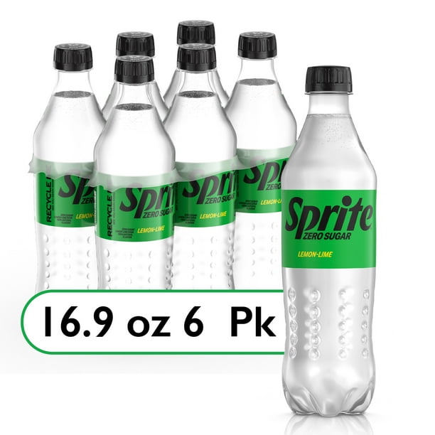 Sprite Zero Sugar Lemon Lime Soda Pop, 16.9 fl oz, 6 Pack Bottles ...