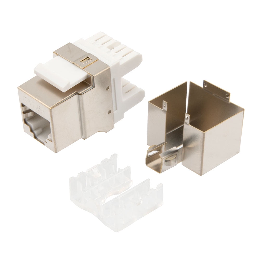 NavePoint 180 Degree CAT6A Keystone Jack, RJ45 female, 25 pack, FTP ...