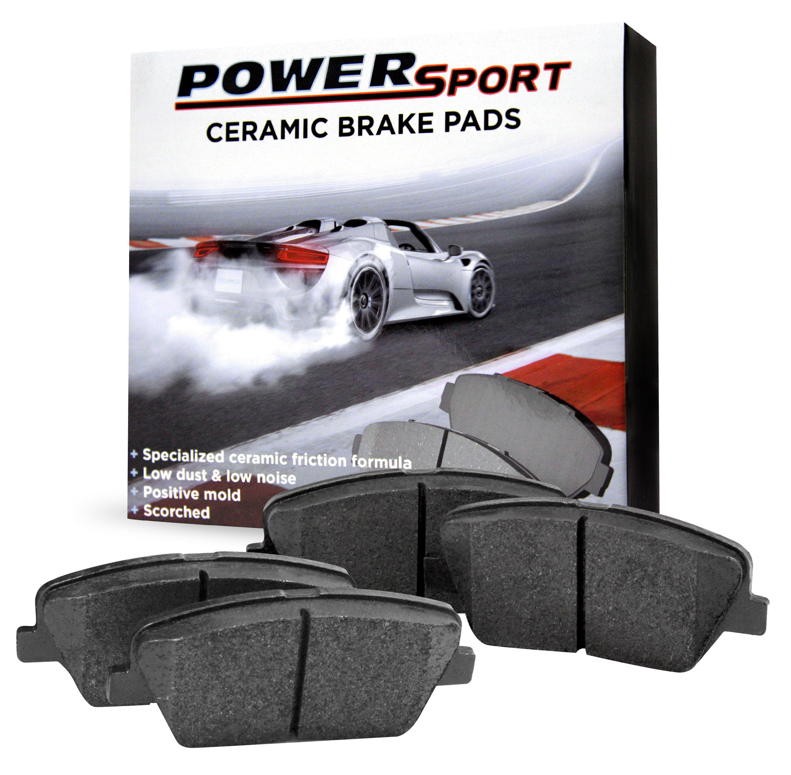PowerSport Ceramic Series Brake Pad With Rubber Steel Rubber Shims ...