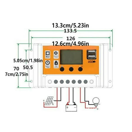 Solar Panel Regulator 12V-24V Adjustable Battery Regulators Charge ...