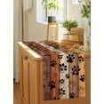 Burlap Table Runner 48 Inches Long, Vintage Wood Grain Paw Print Non ...