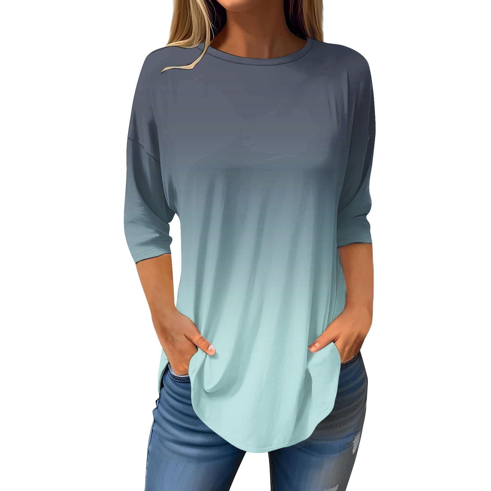 Click here for Long Sleeve Tee Girls 3/4 Length Sleeve Womens Top... prices