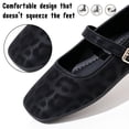 CHICVOMEY Womens Mary Jane Flats Square Toe Single Buckle Strap Casual ...