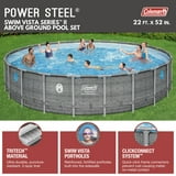 Coleman Power Steel Round Frame Above Ground Pool Set for Kids and ...