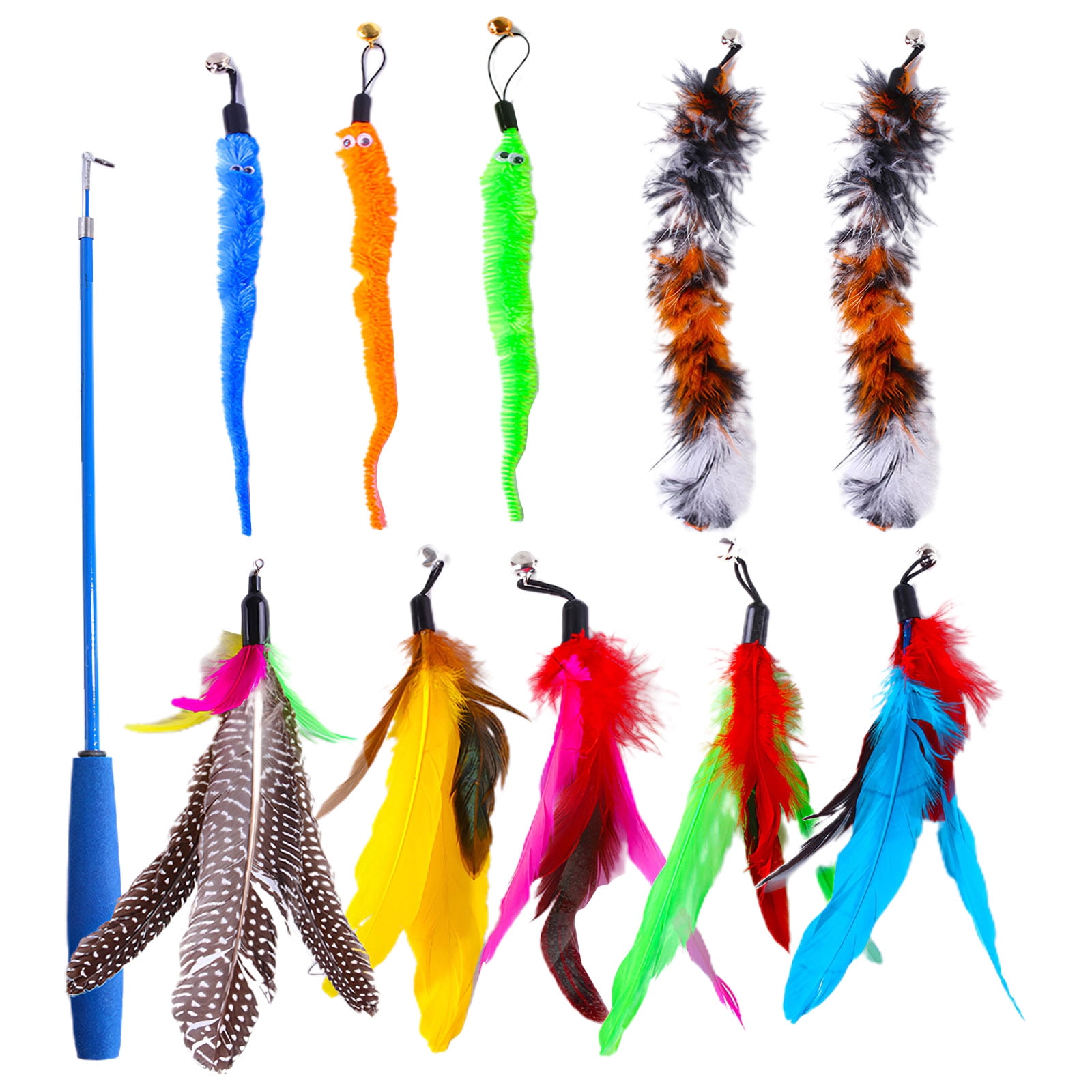 Stick Replaceable Pendant Reusable Cat Funny Natural Teasing Stick Bird ...