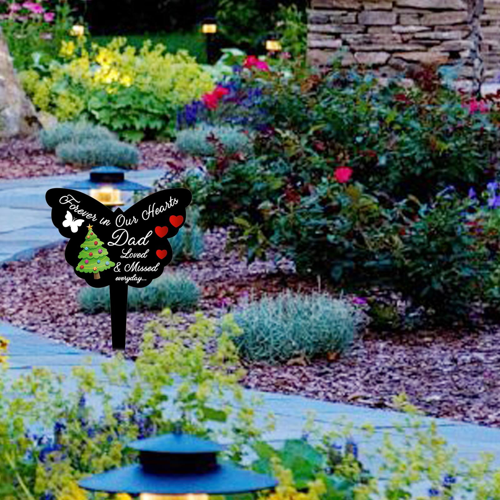 Letrero para tumba de cementerio, placa conmemorativa, estaca para jardín de condolencias al ...