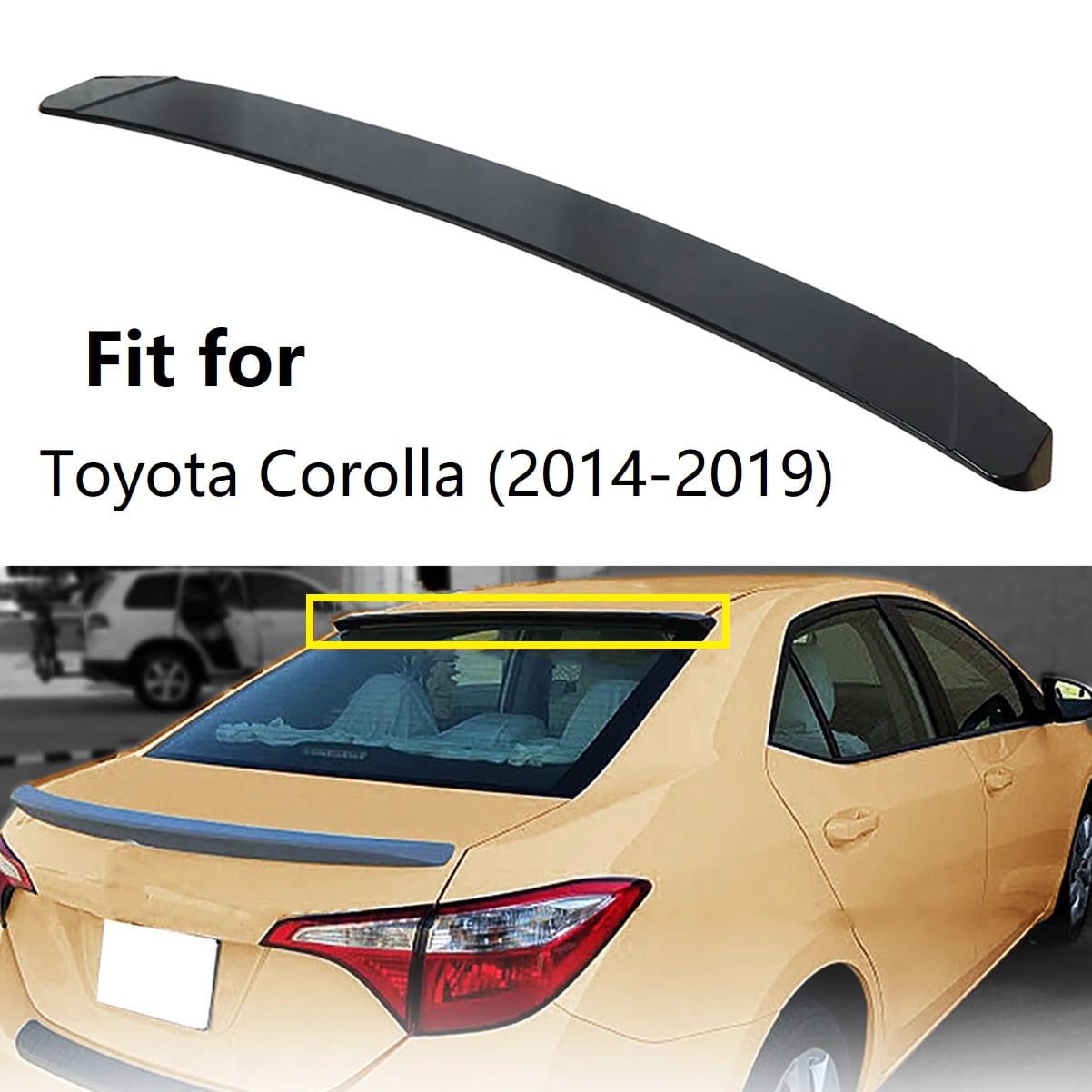 Fit for Toyota Corolla 2014-2019 Rear Window Roof Spoiler Wing (Gloss ...