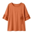 cfhntfmh Summer Tops for Women Casual Round Neck Loose Fit Shirts ...