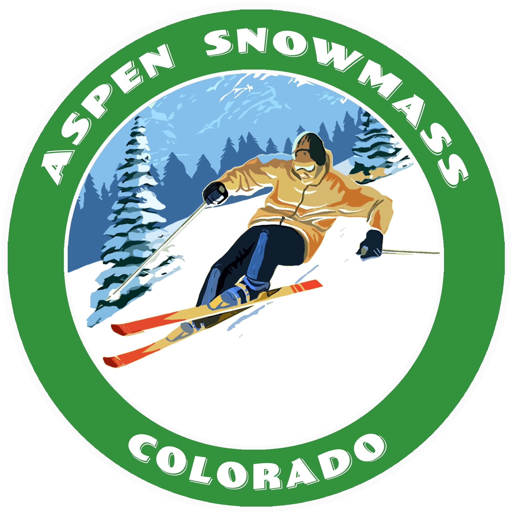 Aspen Snowmass, Colorado Skier Decorative Car Truck Decal Window ...
