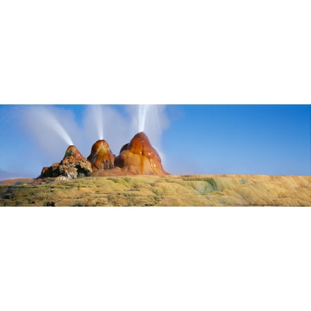 Water erupting from rocks, Fly Geyser, Black Rock Desert, Nevada, USA ...