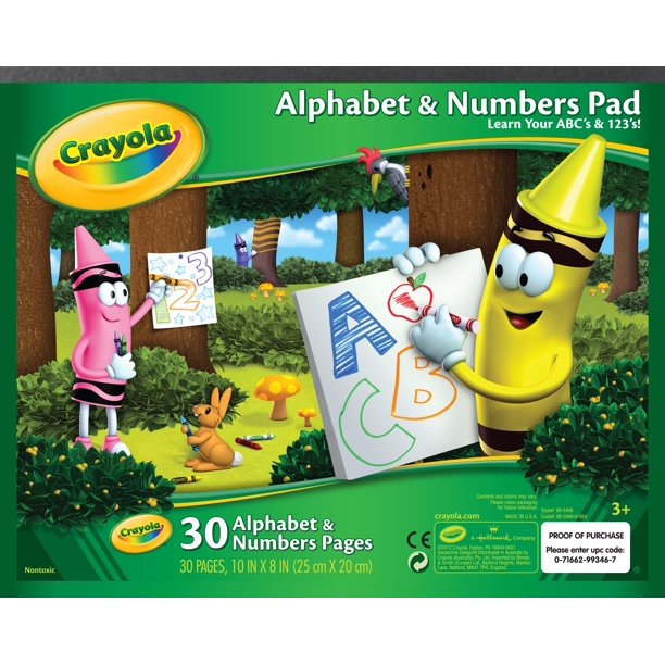Crayola Alphabet and Numbers Pad, Learn your ABC's and 123's, 30 pages ...